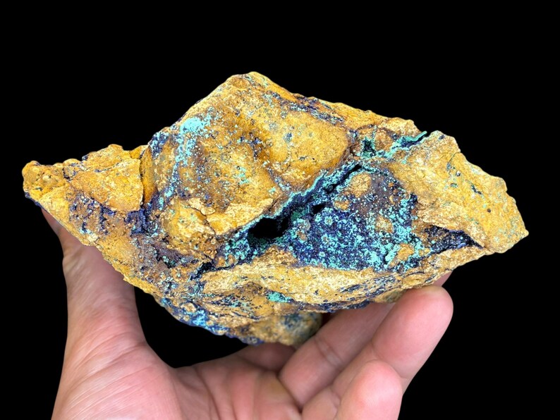 Azurite With Malachite on Matrix Crystal Specimen, Deep Blue, Green ...