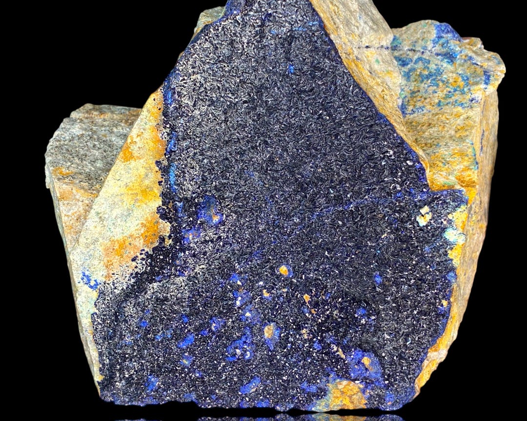 Natural Azurite With Malachite on Matrix, Deep Blue, Green Crystal ...