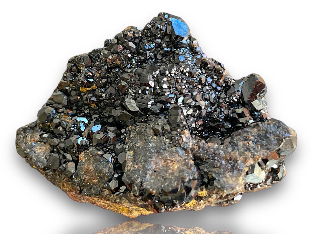 Rare Black Andradite Garnet Crystal Cluster, Unique Raw Gemstone ...