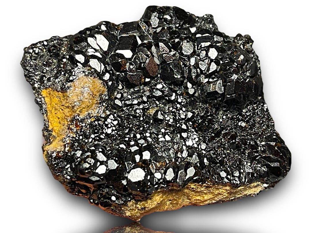 Garnet Var Andradite, Natural Brown Diopside Crystals Cluster on Matrix ...