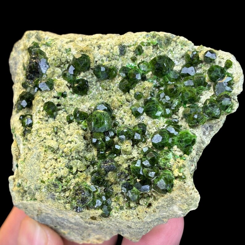 Rare Green Demantoid Garnet on Matrix, Raw Andradite Crystal Cluster ...
