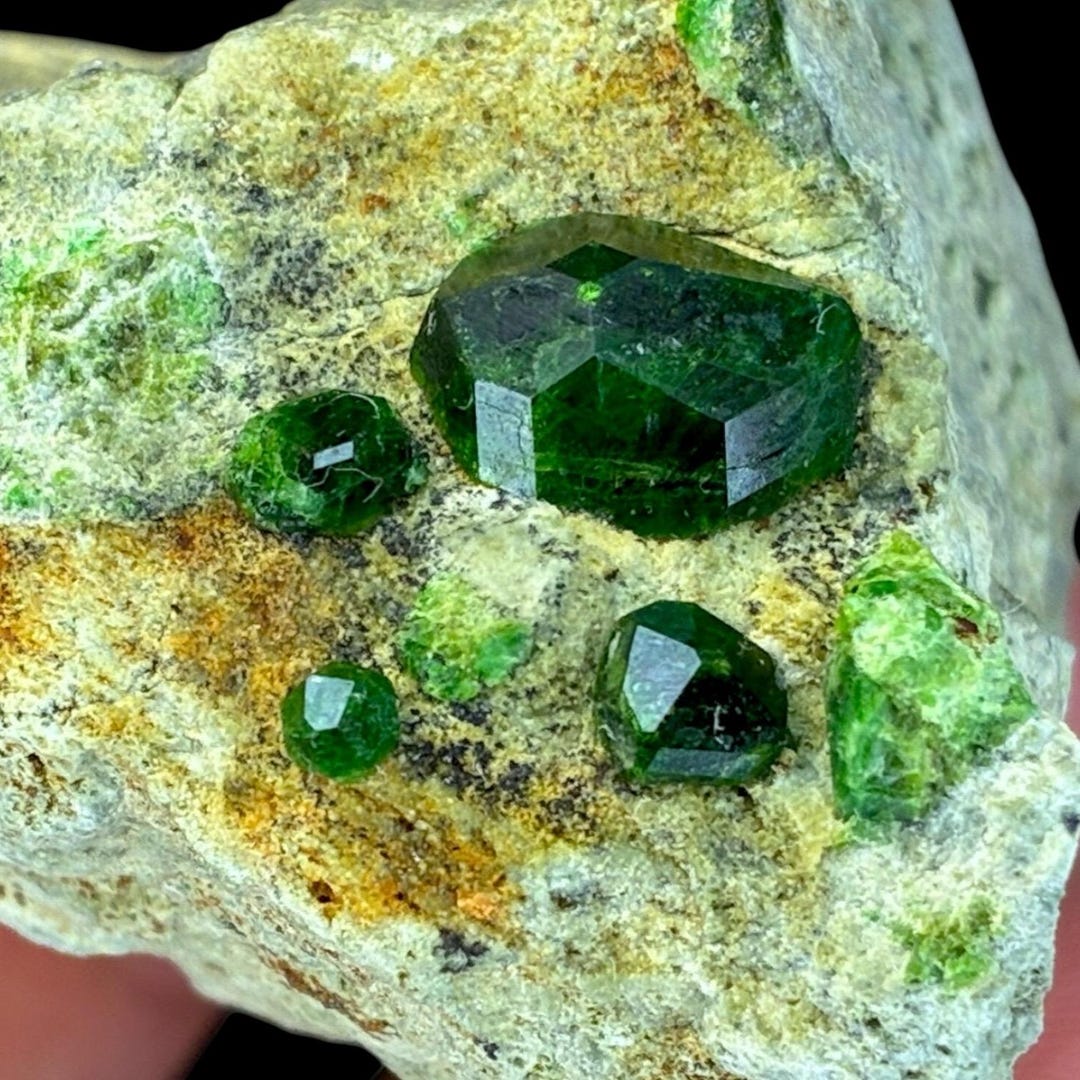 Rare Green Demantoid Garnet on Matrix, Raw Andradite Crystal Cluster ...