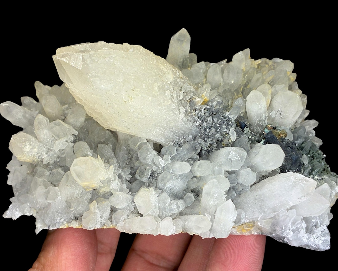 Rare White Quartz Crystal Cluster With Large Point on Matrix, Natural ...