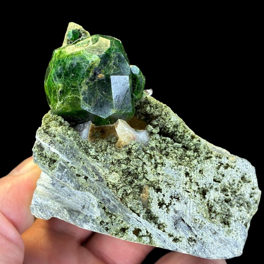 Rare Green Demantoid Garnet on Matrix, Raw Andradite Crystal Cluster ...