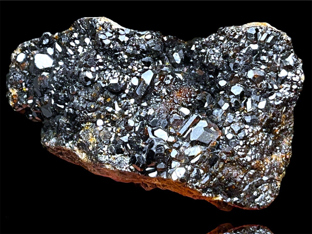 Rare Black Andradite Garnet Crystal Cluster, Unique Raw Gemstone ...