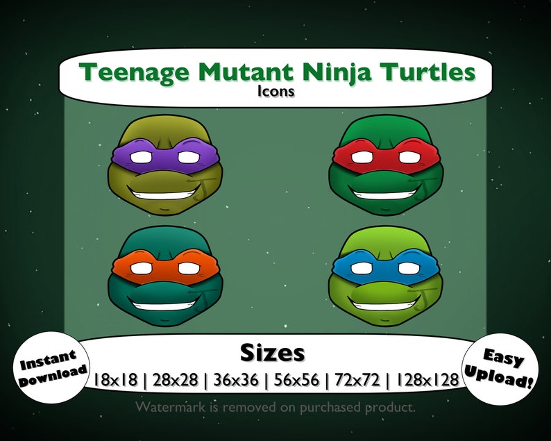 Teenage Mutant Ninja Turtles Icon Pack Discord Twitch Kick Youtube ...