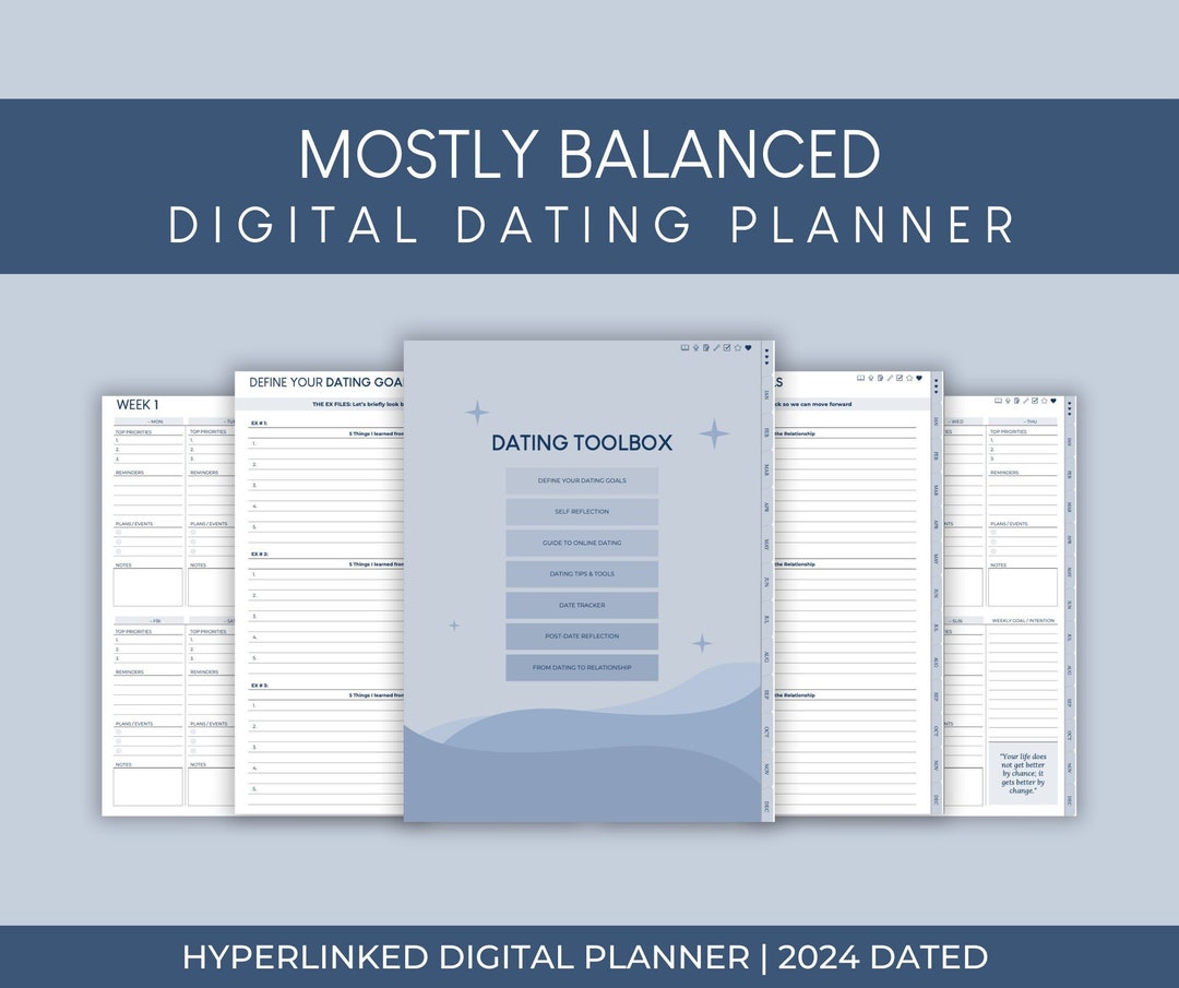 Mostly Balanced Digital Dating Planner, 2024 Digital Planner, iPad ...