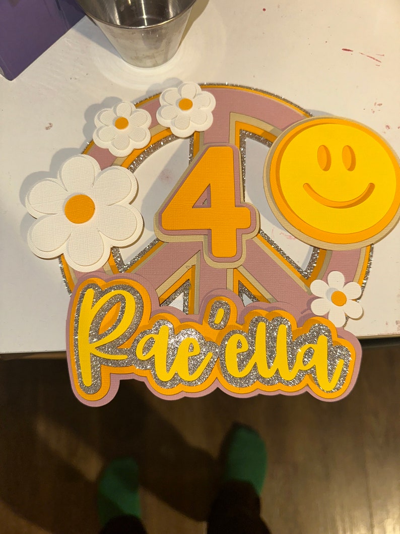 3D CUSTOM Groovy Cake Topper Cake Topper Hippie Retro Theme - Etsy