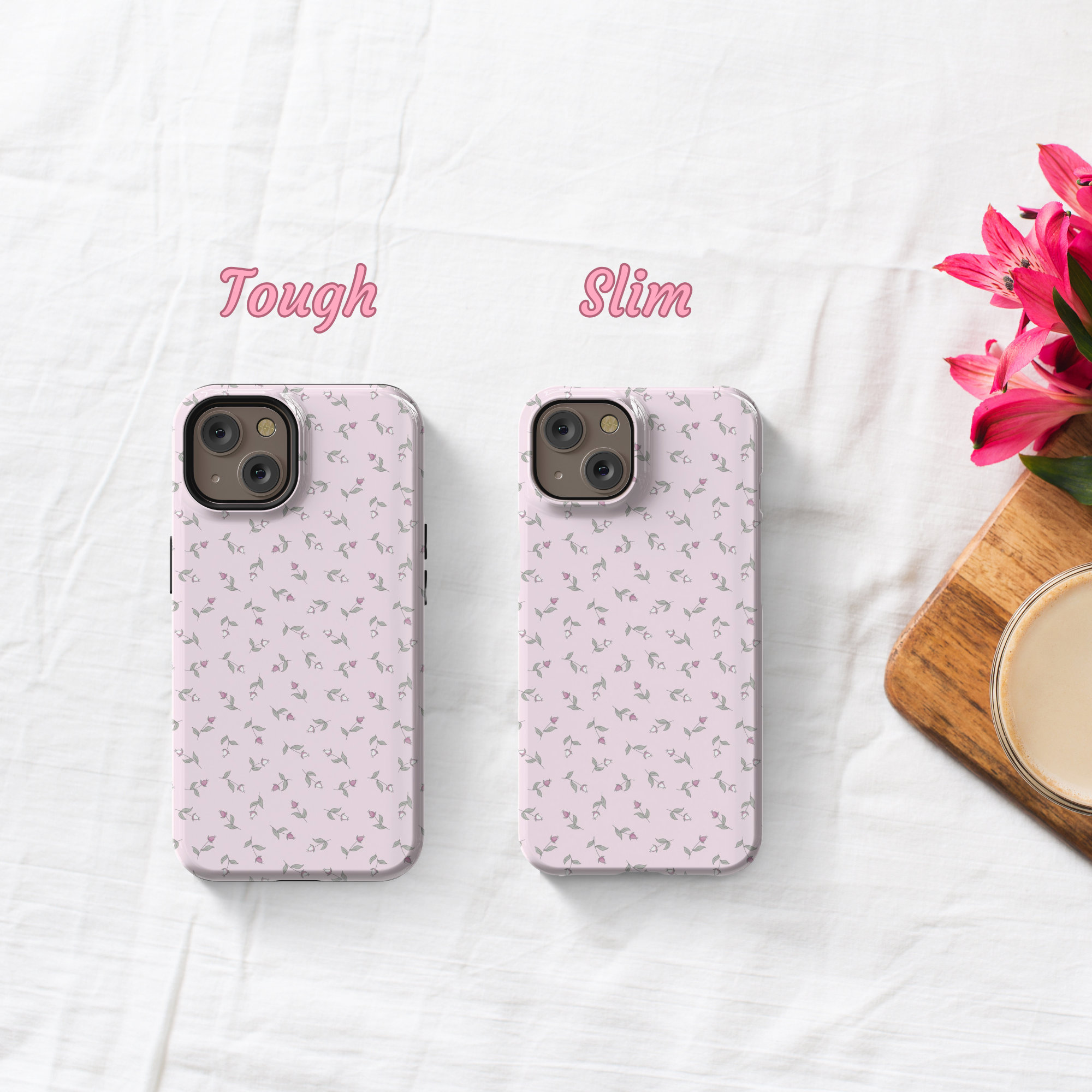 Coquette Aesthetic Ditsy Floral Phone Case for iPhone 14 13 12, Purple ...