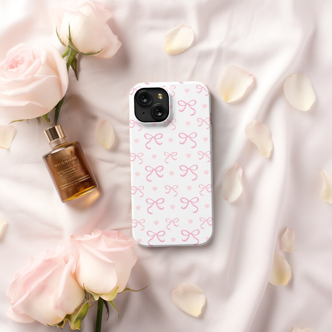 Coquette Aesthetic Pink Bow Phone Case for iPhone 14 13 12, Pink Girly Phone Case Coquette ...