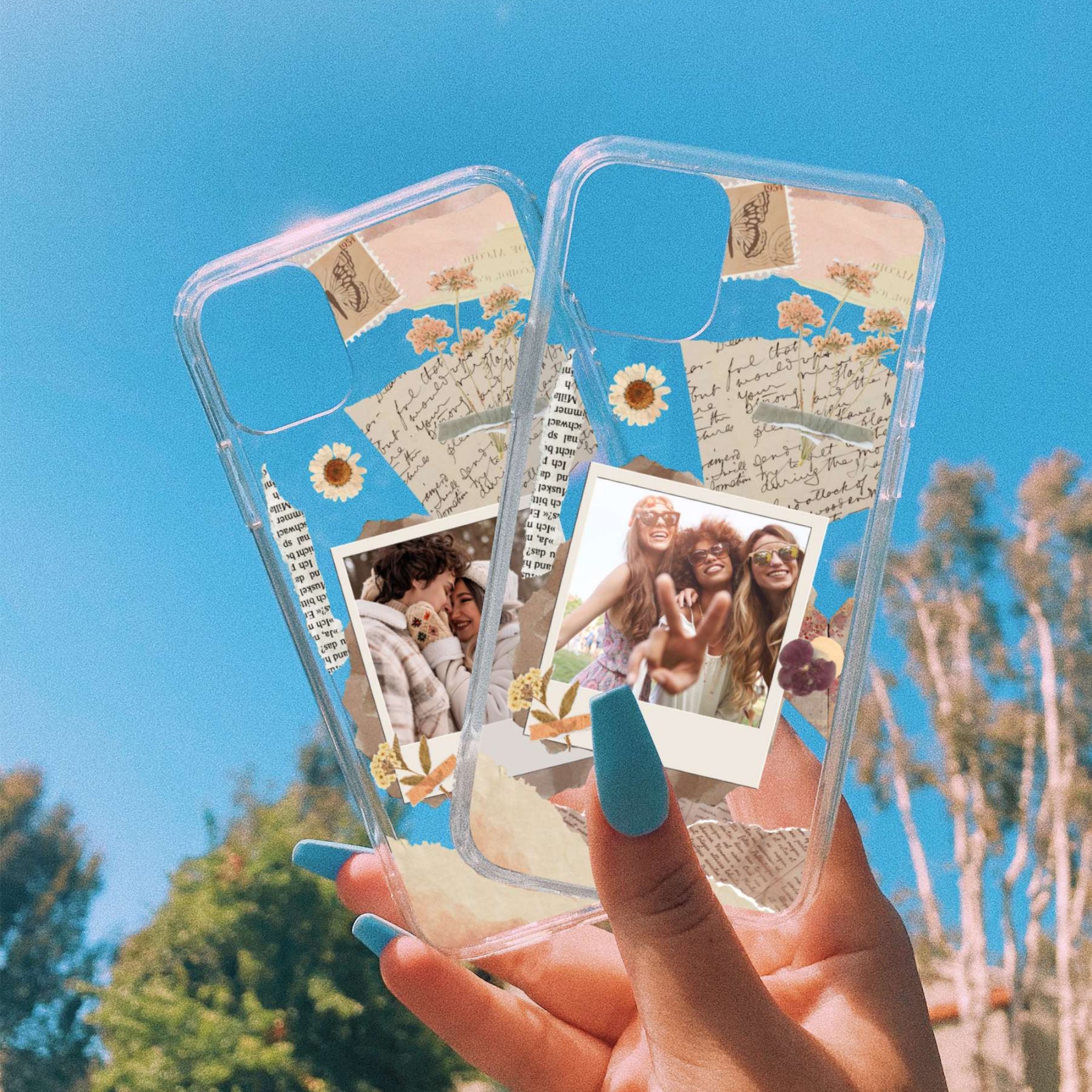 Clear Collage iPhone Case, Custom Photo Case for iPhone 15 14 13 12 11 ...
