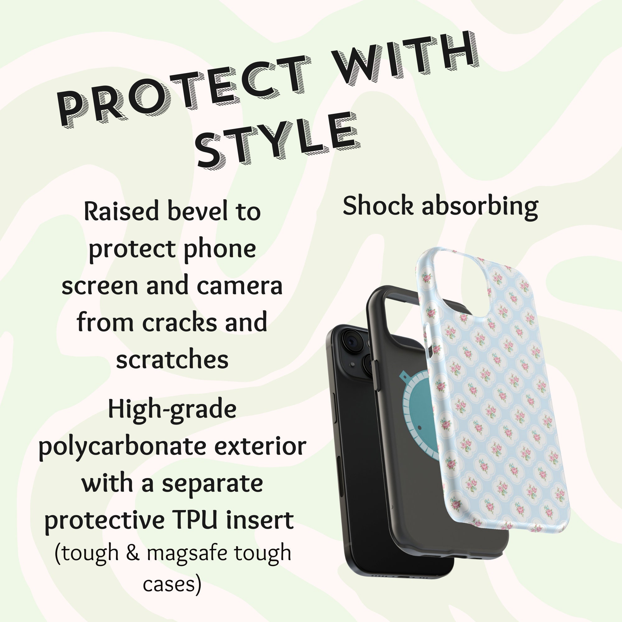 Coquette Aesthetic Blue Floral Phone Case for iPhone 14 13 12, Pink ...