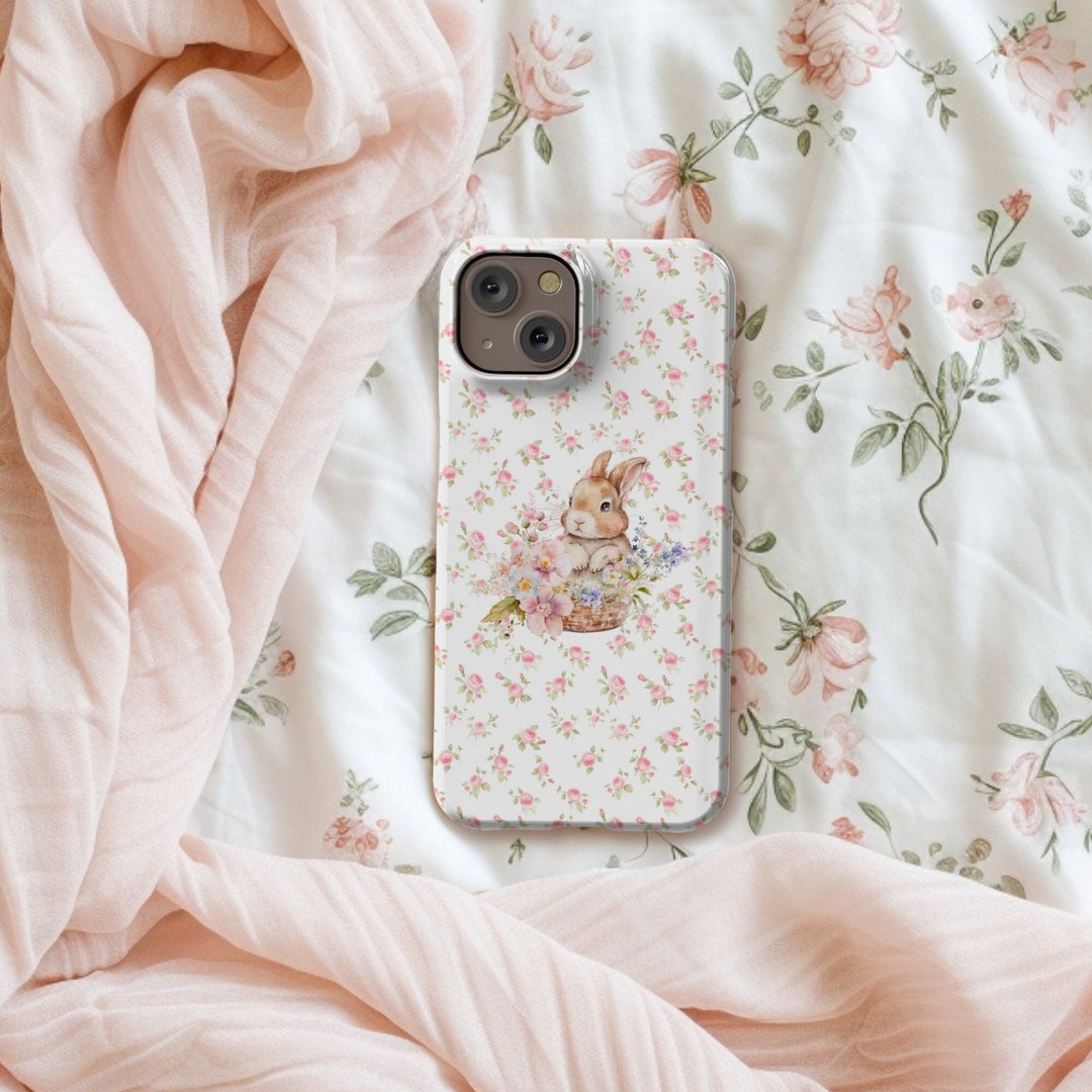 Coquette Bunny Phone Case for iPhone 14 13 12, Ditsy Floral Coquette ...