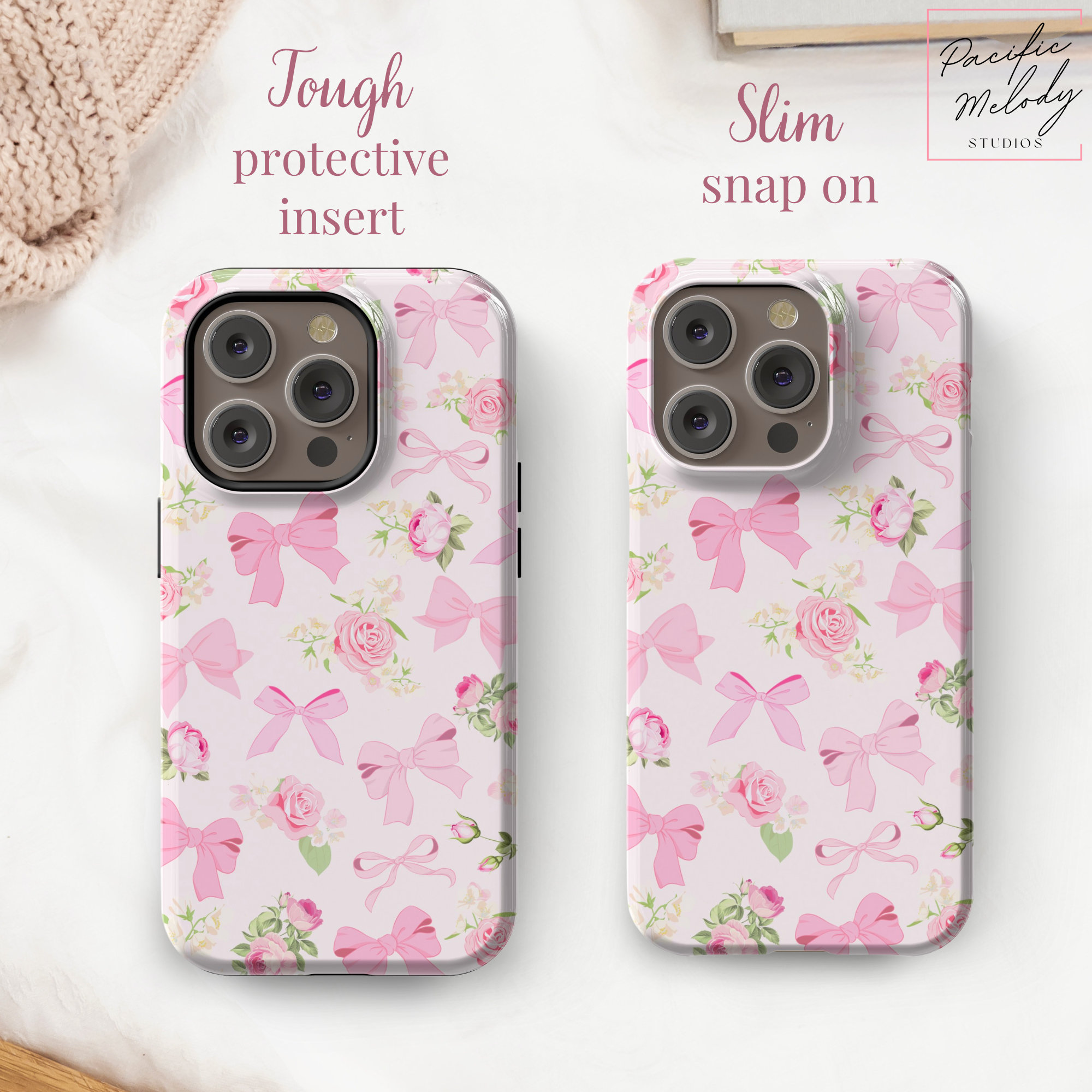 Coquette Aesthetic Bow Phone Case for iPhone 15 14 13 11, Pro Max Case ...