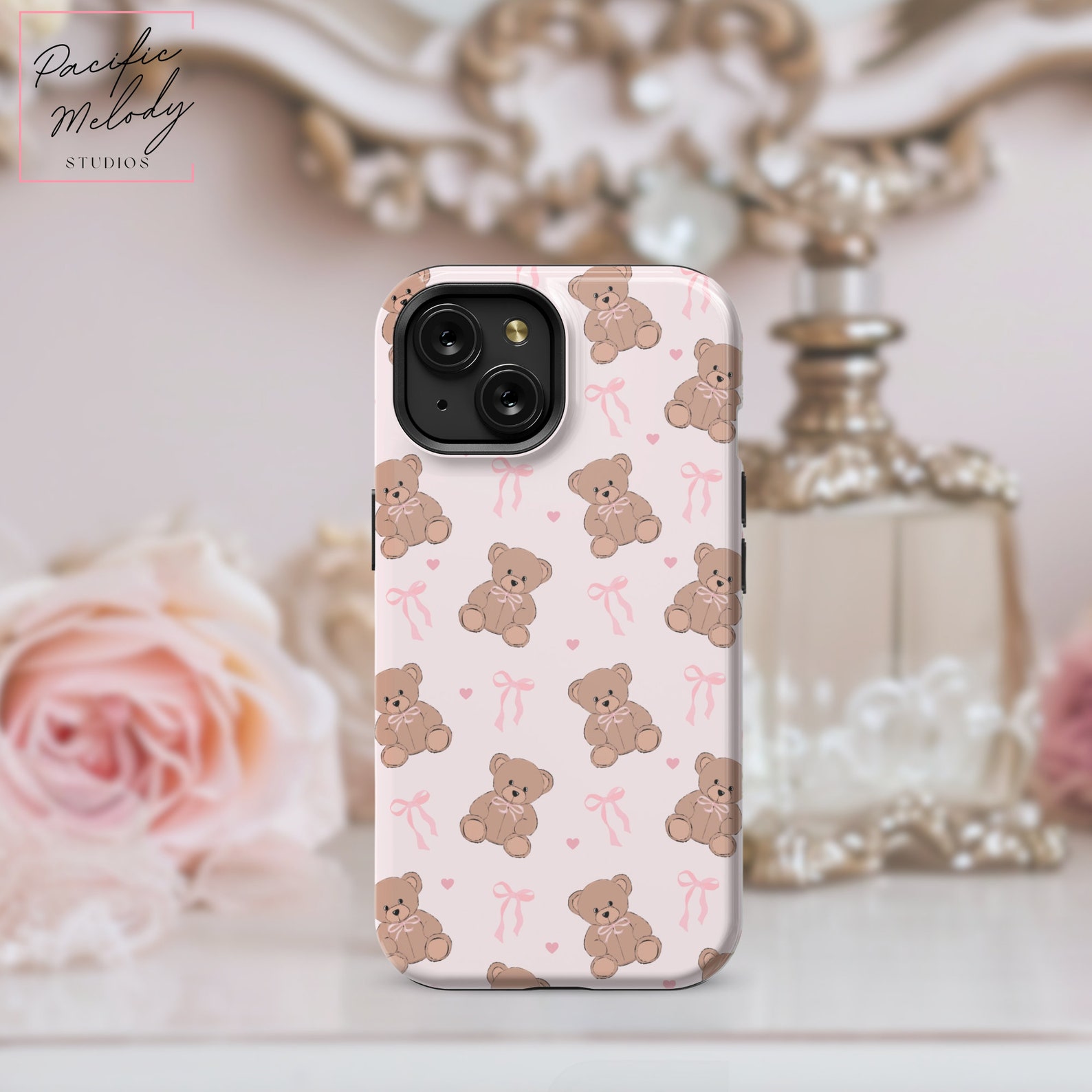 Coquette Teddy Bear Phone Case, Coquette Phone Case, Coquette Case ...
