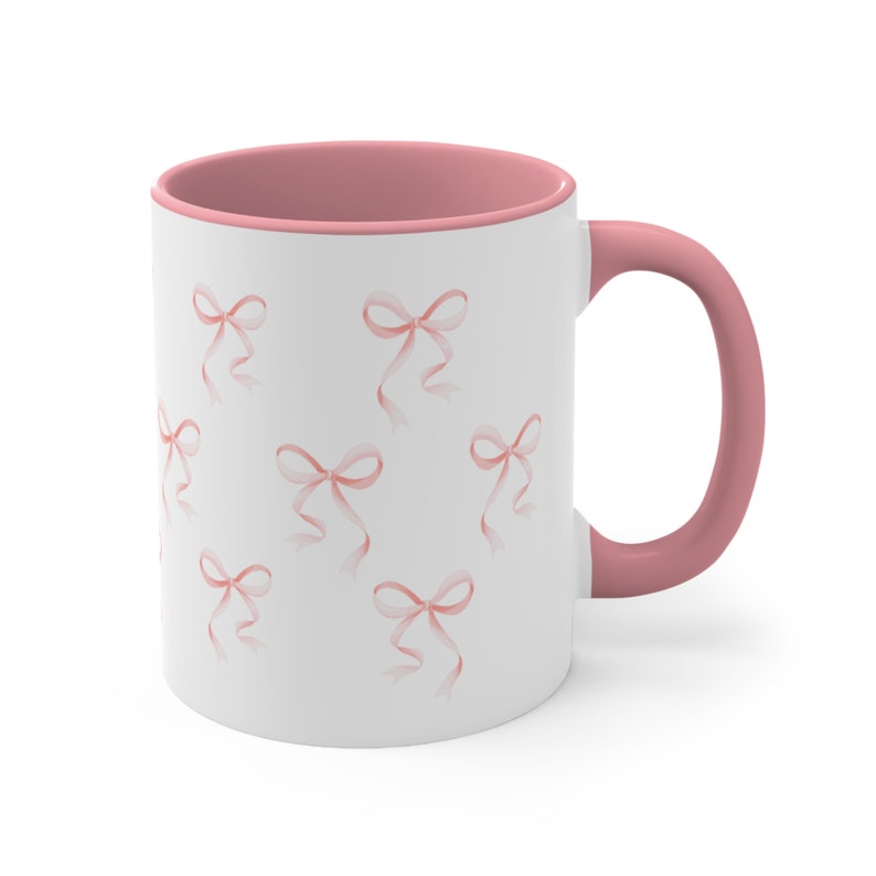 Pink Bow Mug, Coquette Aesthetic Mug Cute, Cottagecore Mug, Coquette ...