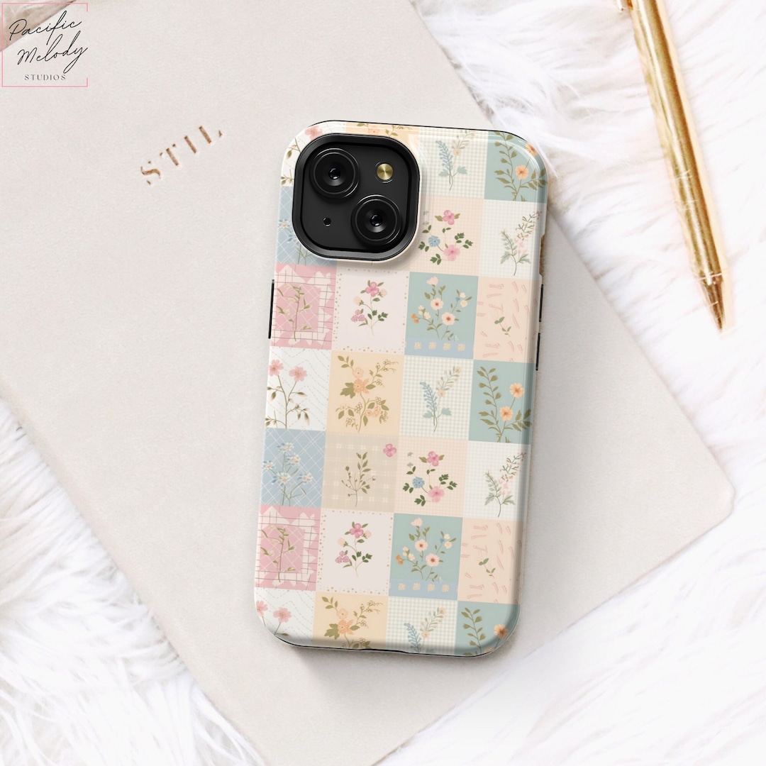 Coquette Patchwork Phone Case, Cottagecore Floral Phone Case, Floral ...