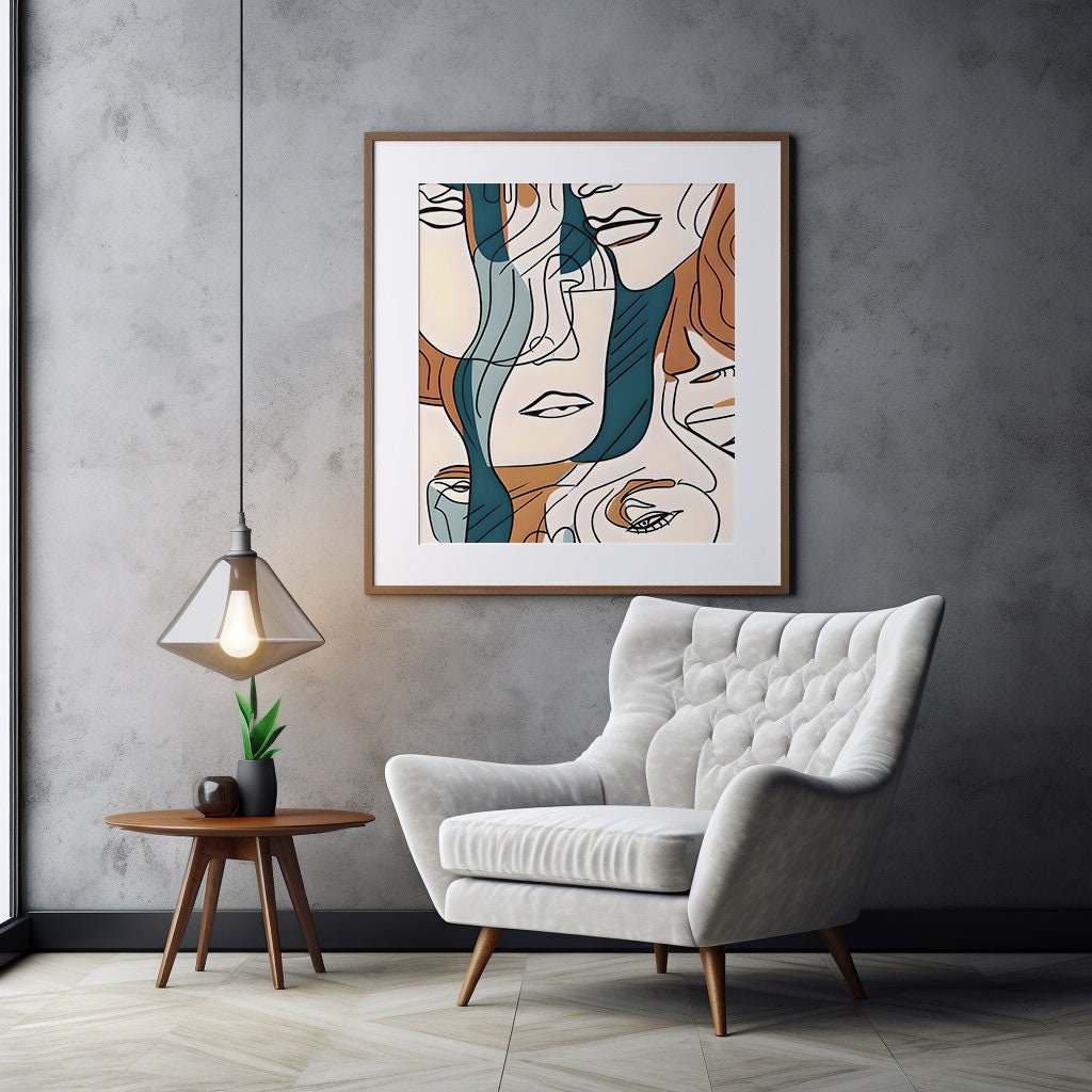 Your Many Faces: Surreal Abstract Poster, Printable Art, Optical ...