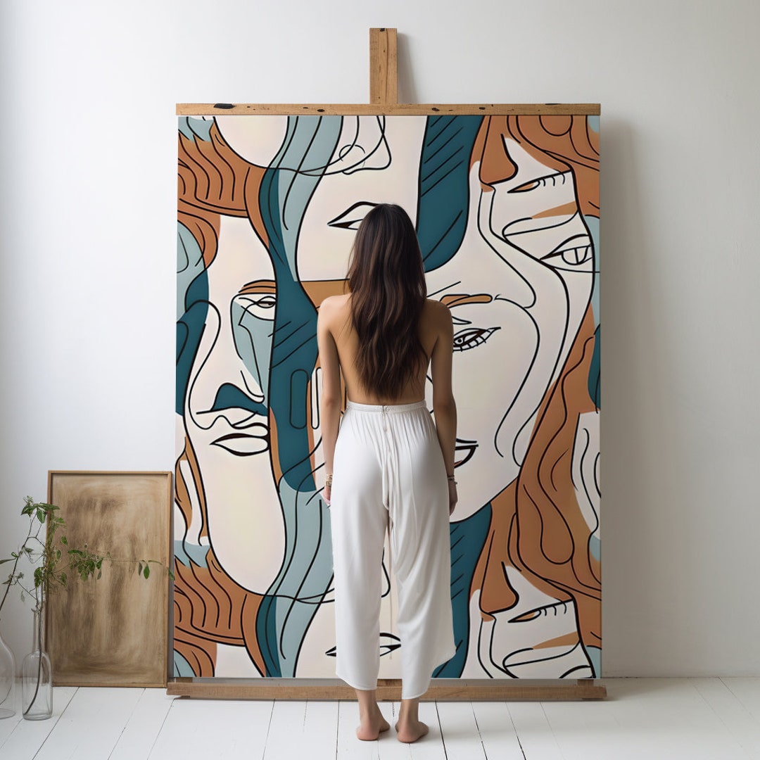 Your Many Faces: Surreal Abstract Poster, Printable Art, Optical ...