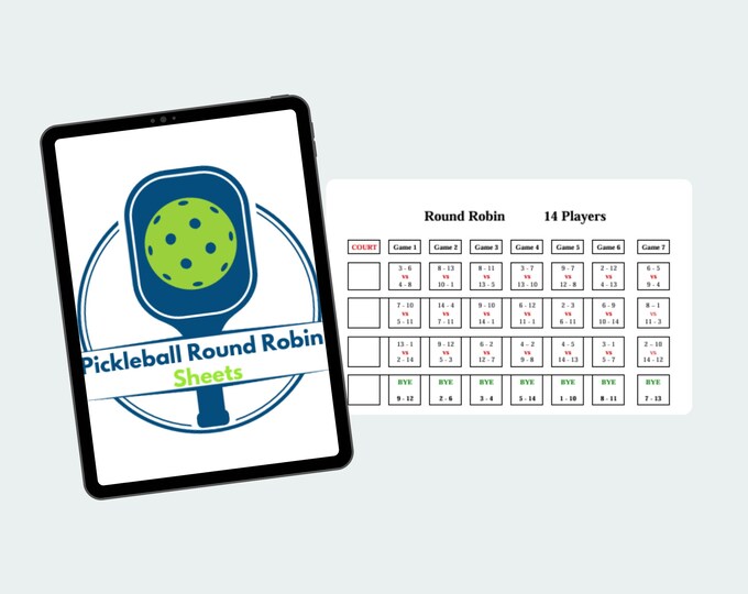 Ultimate Pickleball Tournament Spreadsheet, Player Tournament, 6 to 16 ...
