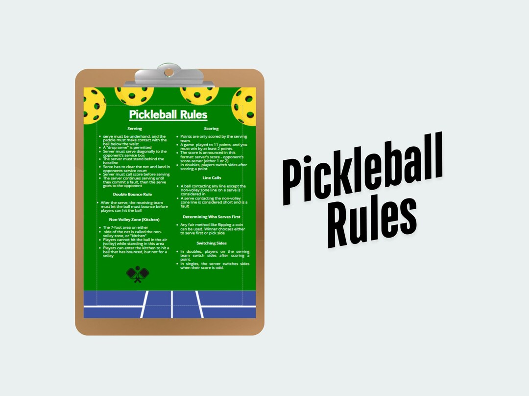 Pickleball Rules Printable Rule Sheet for Pickleball Pickleball Rules ...