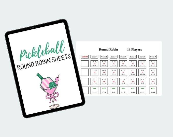 Ultimate Pickleball Tournament Spreadsheet, Player Tournament, 6 to 16 ...