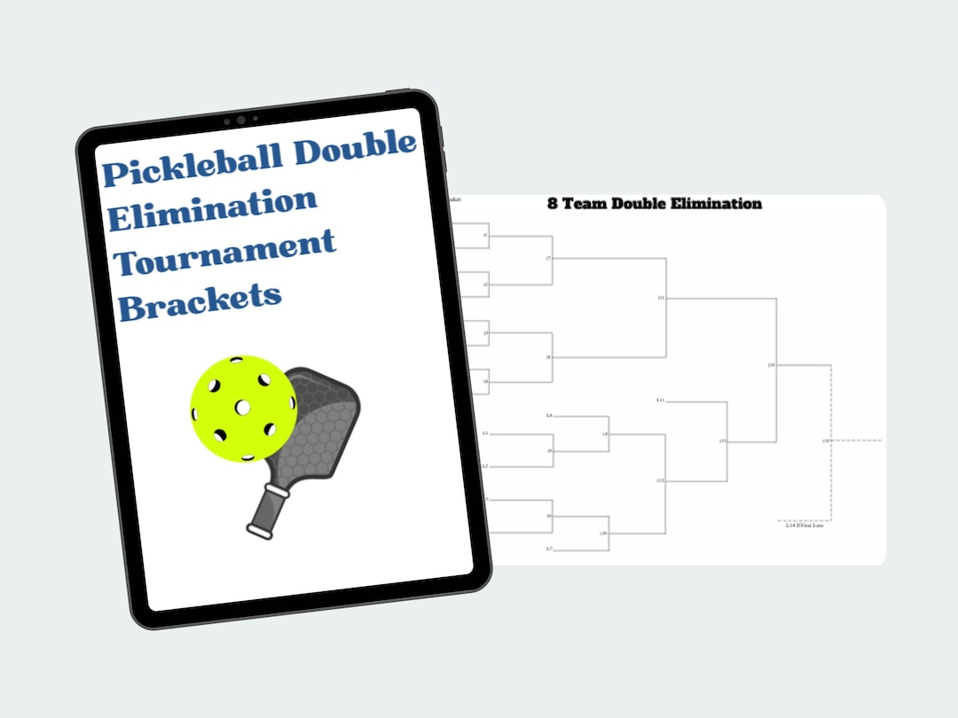 Pickleball Tournament Bracket: Printable Double Elimination (digital ...