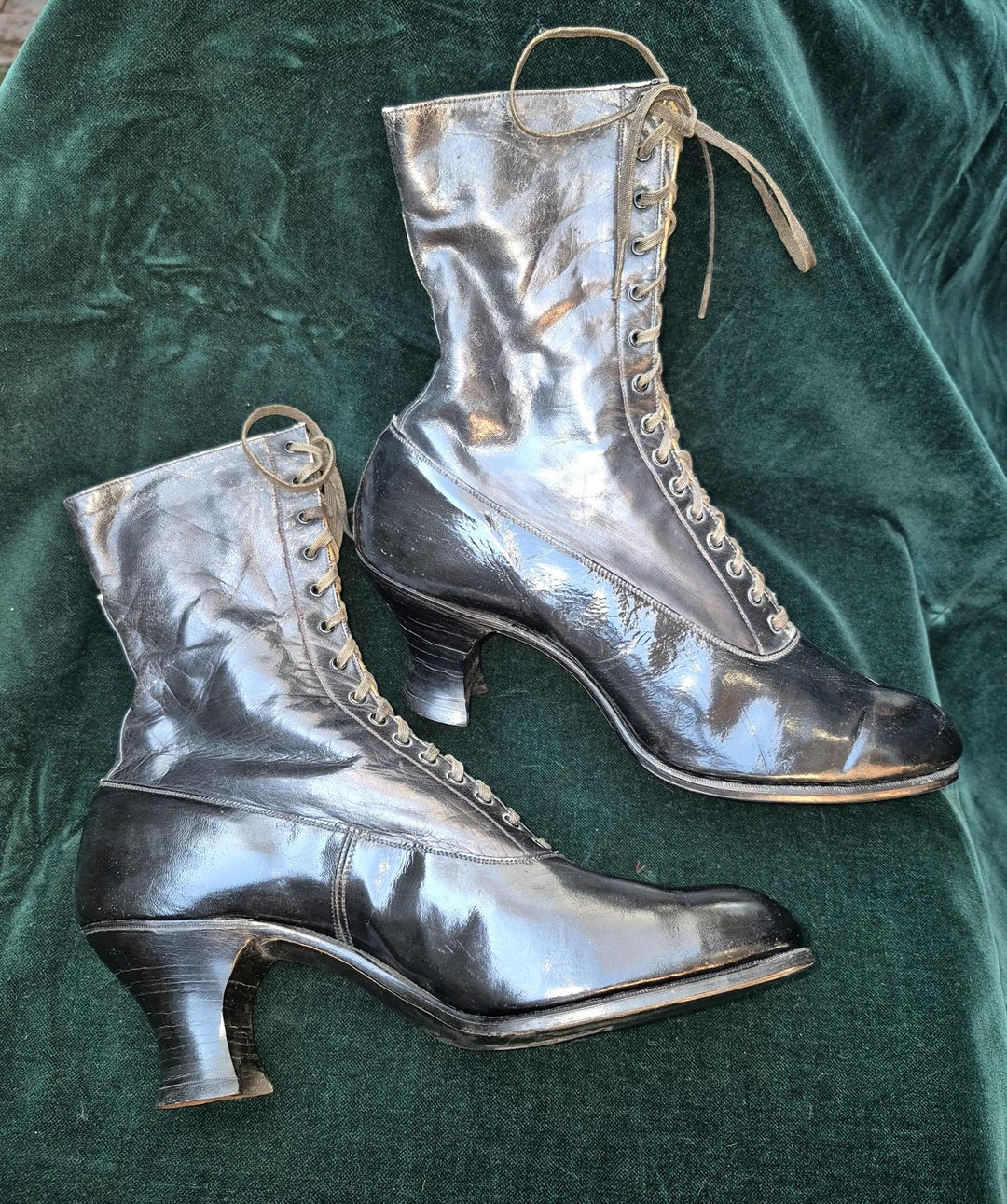 Antique Victorian Edwardian 1900s 1800s Black Lace up Boots Store Model ...