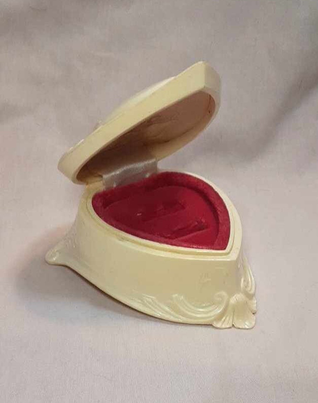 Heart Shaped Celluloid Ring Box Vintage Antique Wedding Bells - Etsy