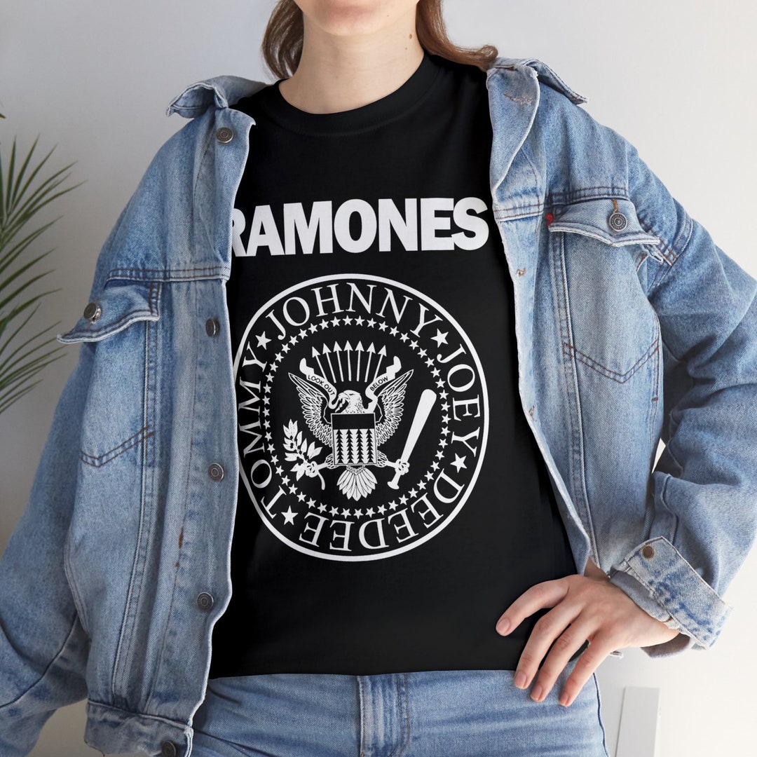 Ramones Logo V1 Poster Album Cover T Shirt All Sizes S-5XL Hard Rock Vintage Unisex Heavy Cotton ...