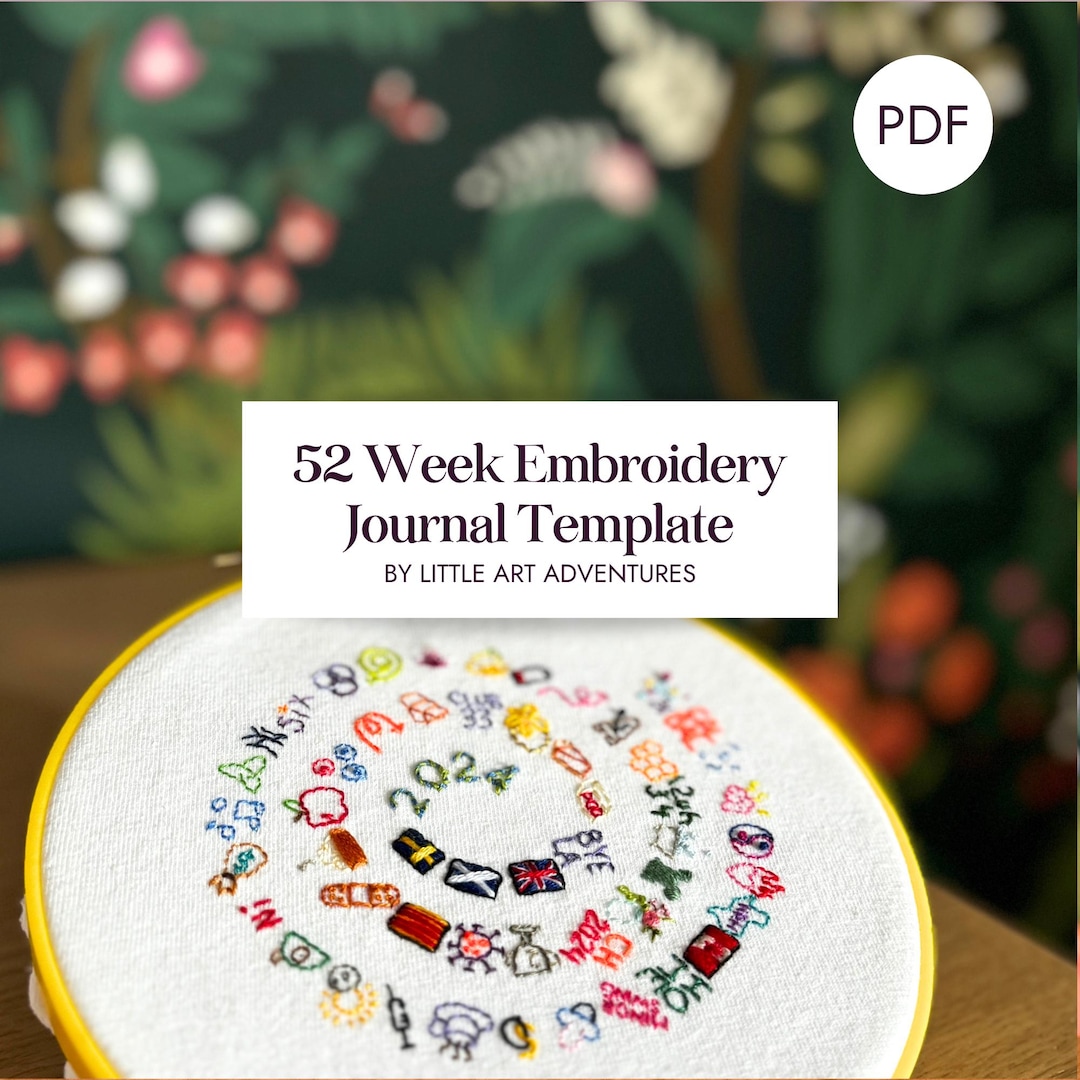 52 Week Embroidery Journal Templates PDF - Etsy
