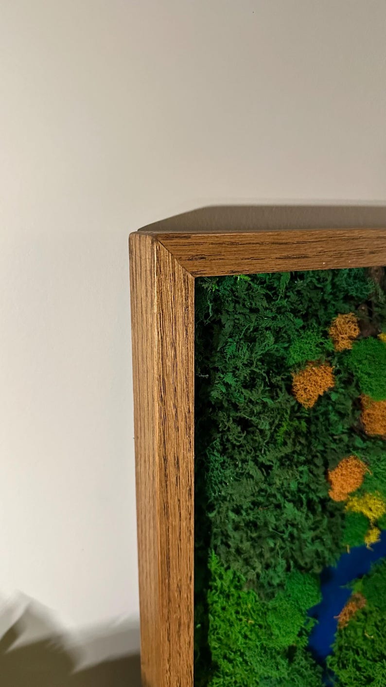 Illuminated Moss Wall Art 20”×28” – Handmade LED Forest Panel With ...