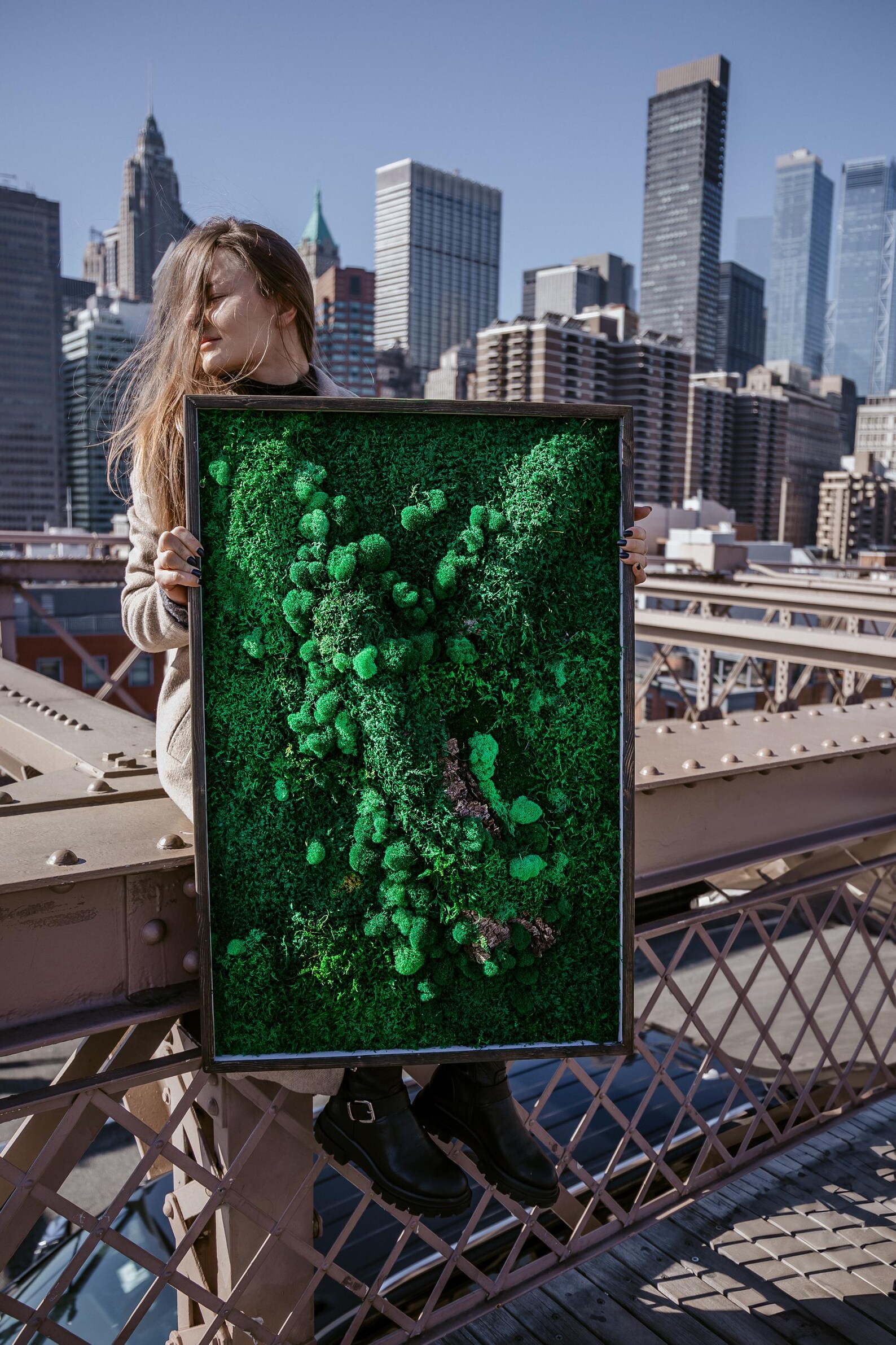 Illuminated Moss Wall Art 20x32” – Handmade LED Nature Decor, Unique ...