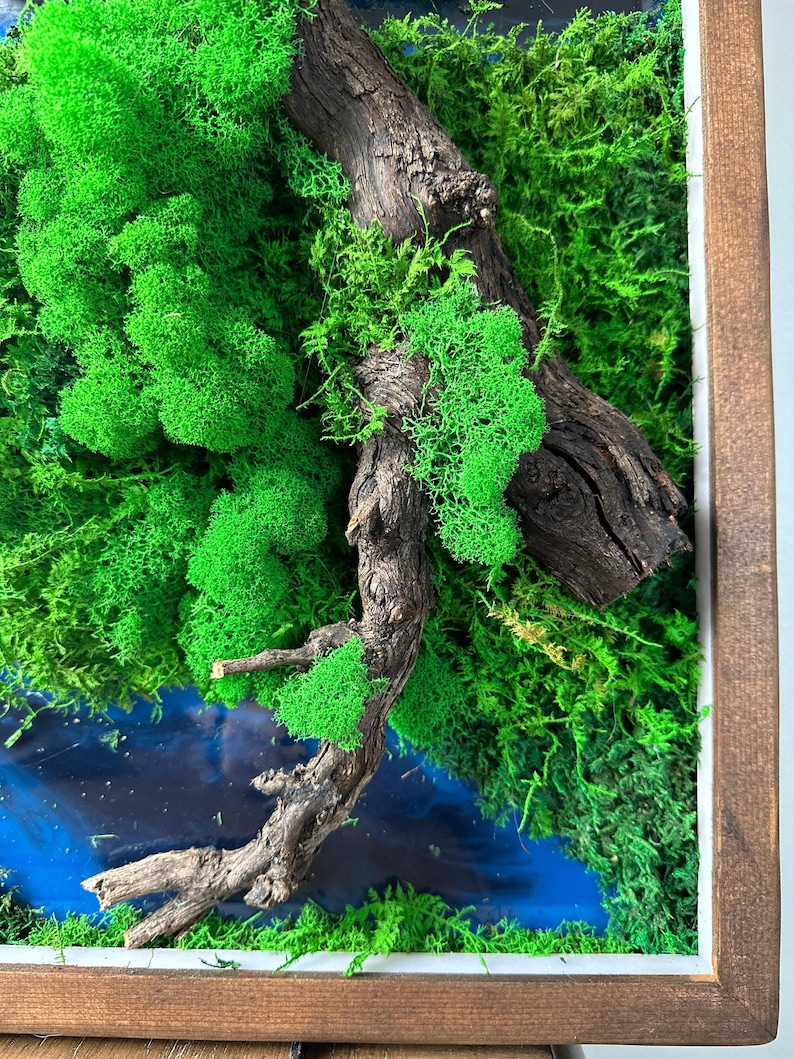 Illuminated Moss Wall Art 20”×28” – Handmade LED Forest Panel With ...