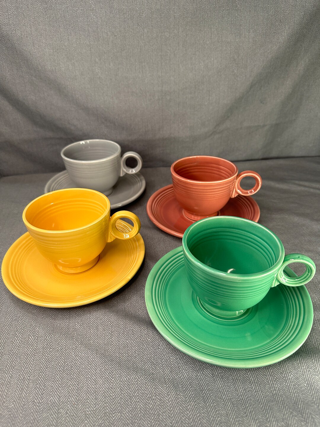 ORIGINAL Fiestaware Vintage Teacup and Saucer Sets - Etsy