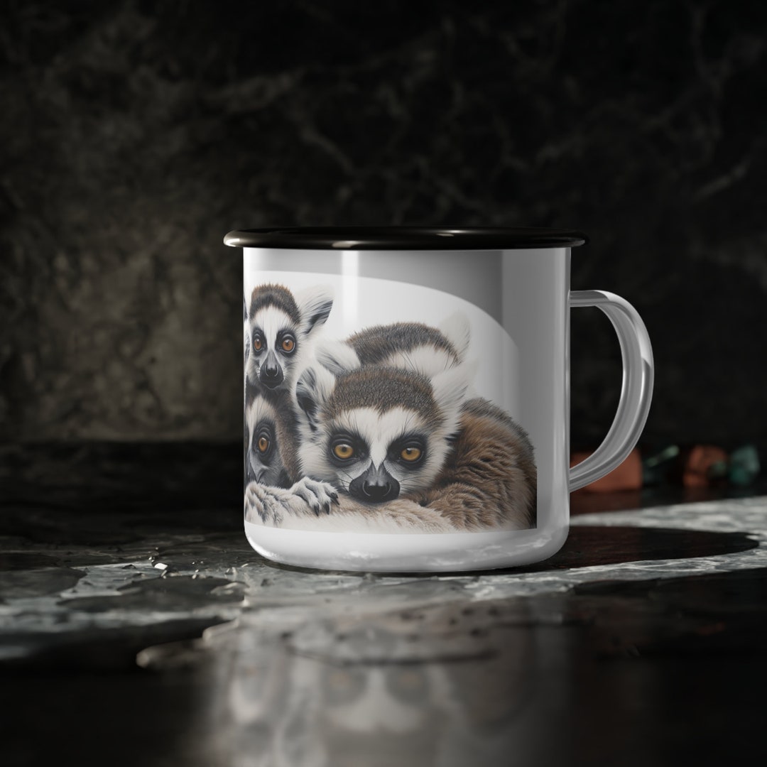 Enamel Camp Cup Lemur Design Endangered Species Series - Etsy