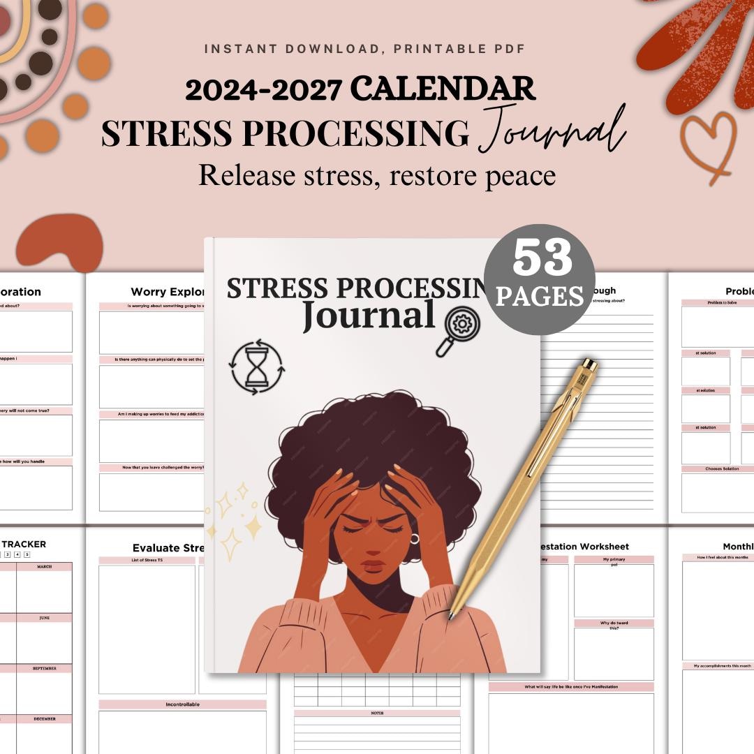 Stress Processing Journal, Mindful Journal, Mental Health Planner ...