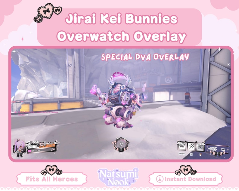 Jirai Kei Bunnies Overwatch Stream Overlay: Pink Mercy Wings HUD ...
