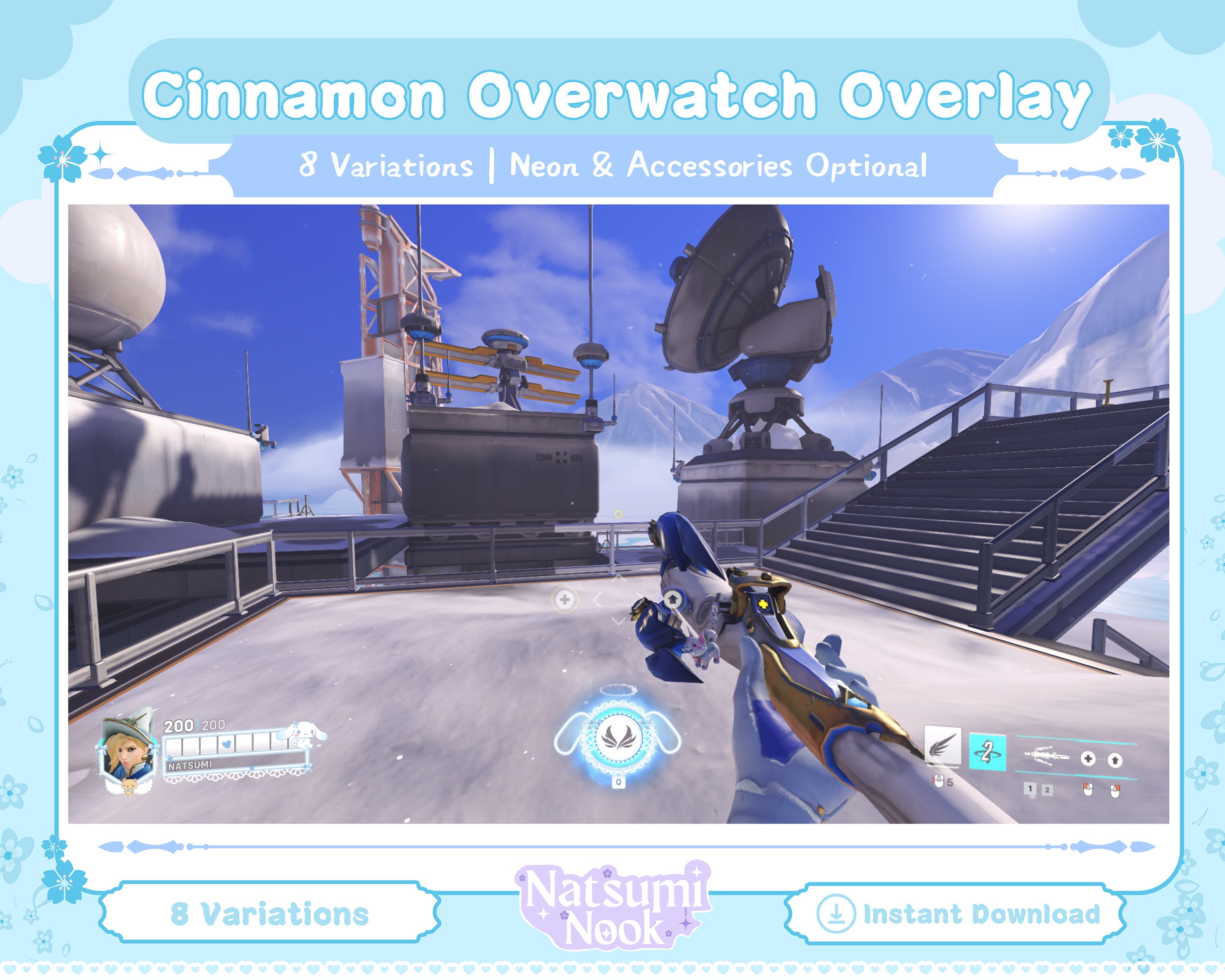 Cinnamon Baby Blue Lace Overwatch Overlay HUD Customizable Overwatch 2 ...