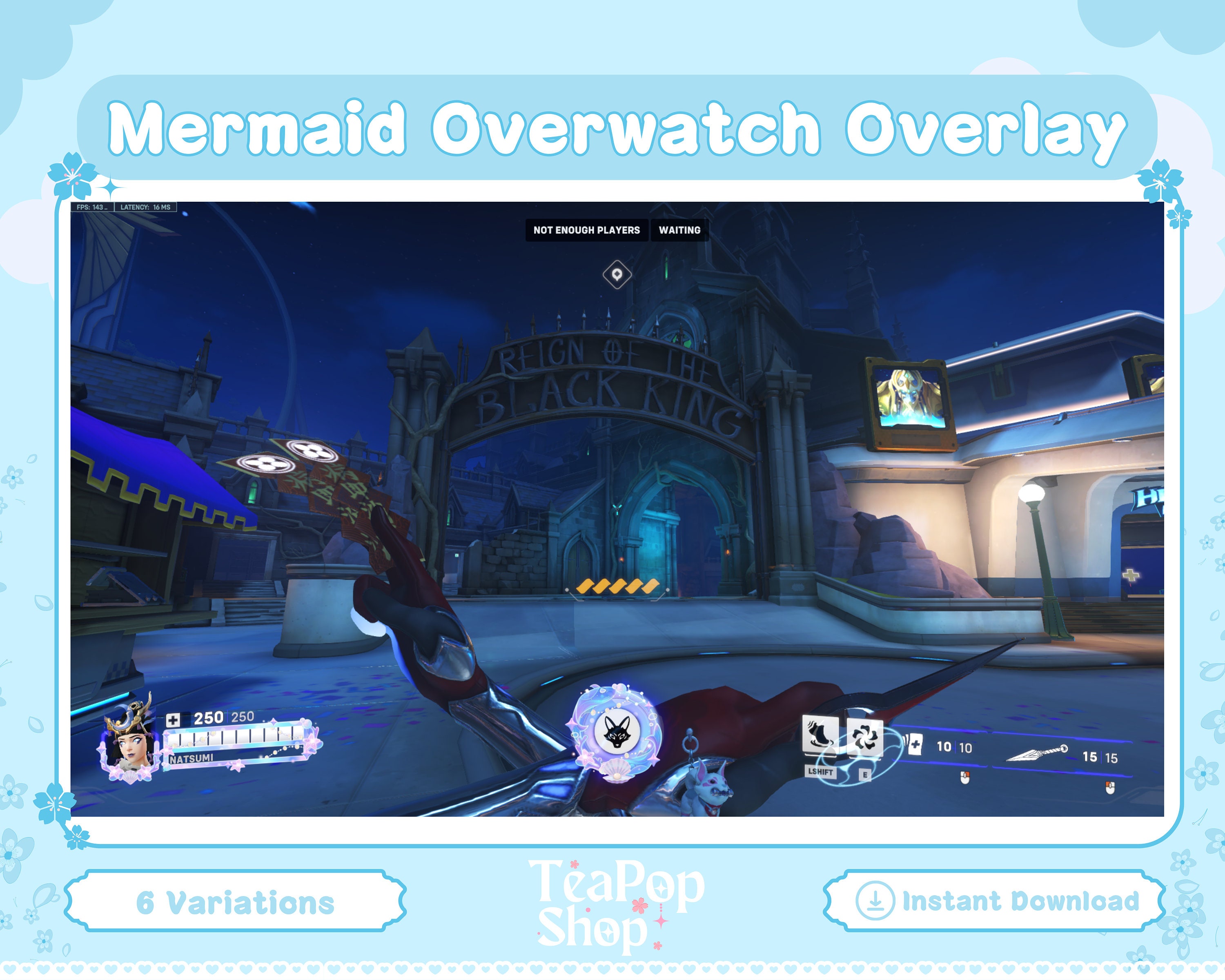 Mermaid Overwatch Overlay Overwatch HUD Overlay Overwatch 2 Game Kiriko ...