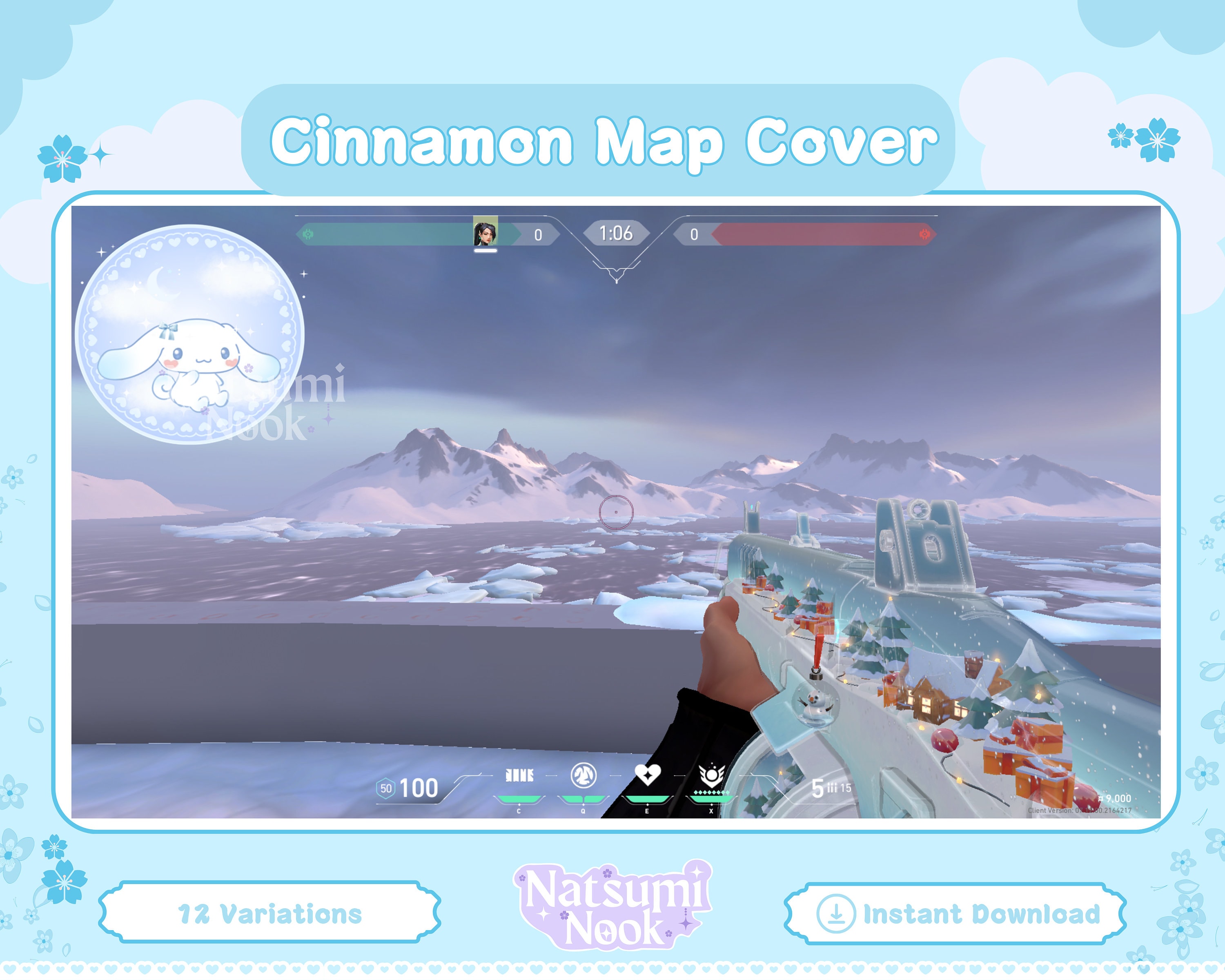 Cinnamon Valorant Map Cover Personalized Moon Blue Stream Overlay ...