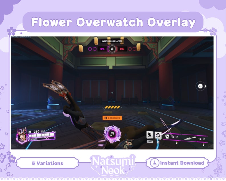 Flower Shuriken Overwatch Stream Overlay | Customizable HUD (digital ...