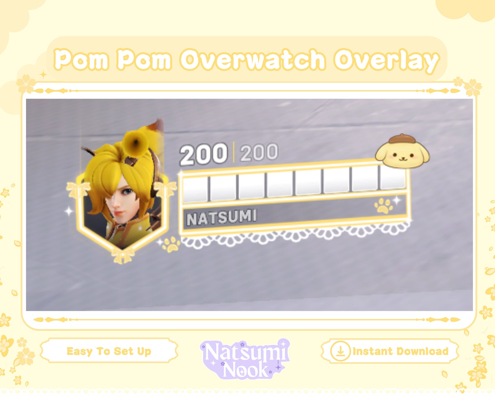 Pudding Pastel Yellow Overwatch Overlay HUD Customizable Overwatch Game ...