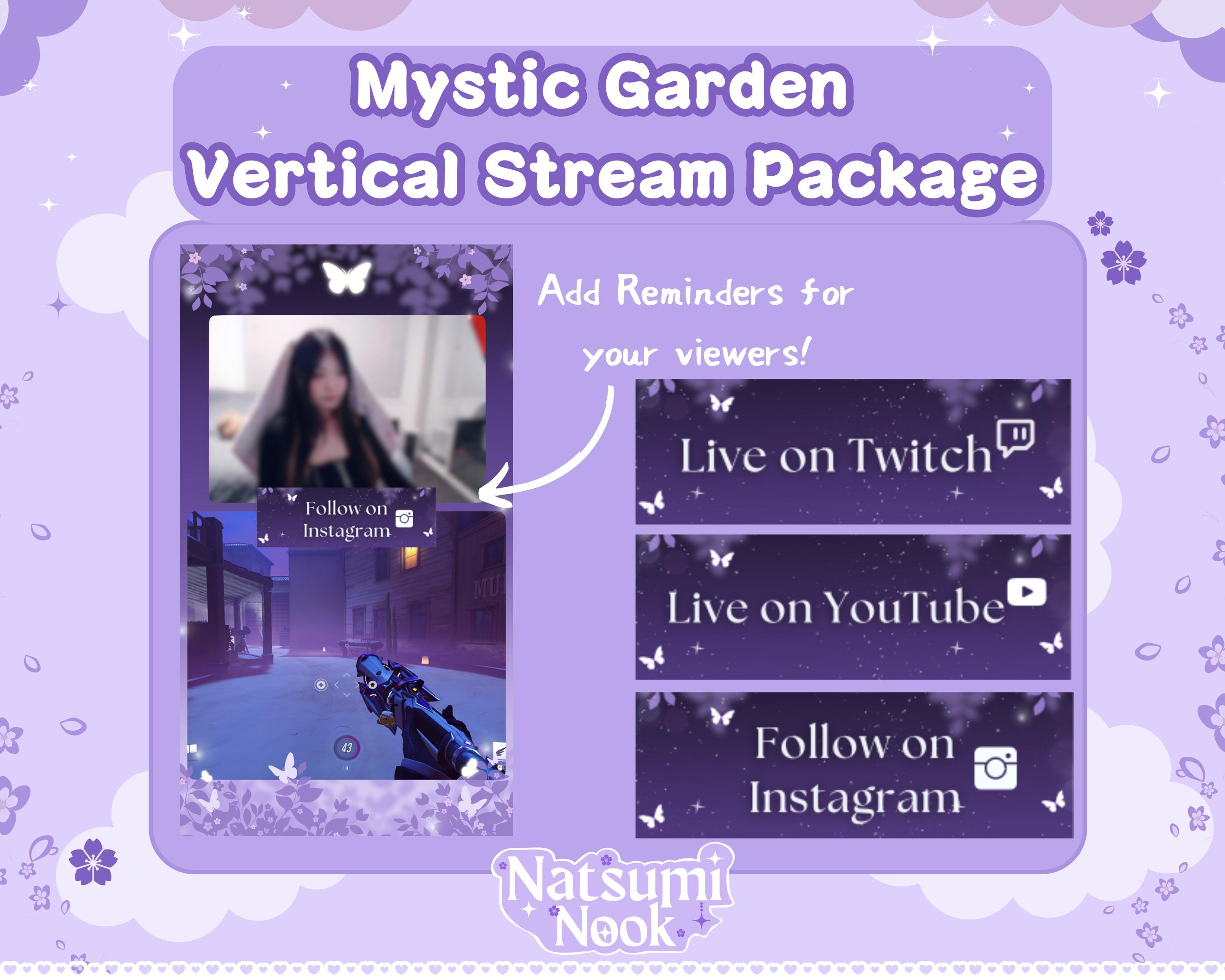 Mystic Garden Animated Stream Overlay Package: Tiktok, Twitch (digital ...