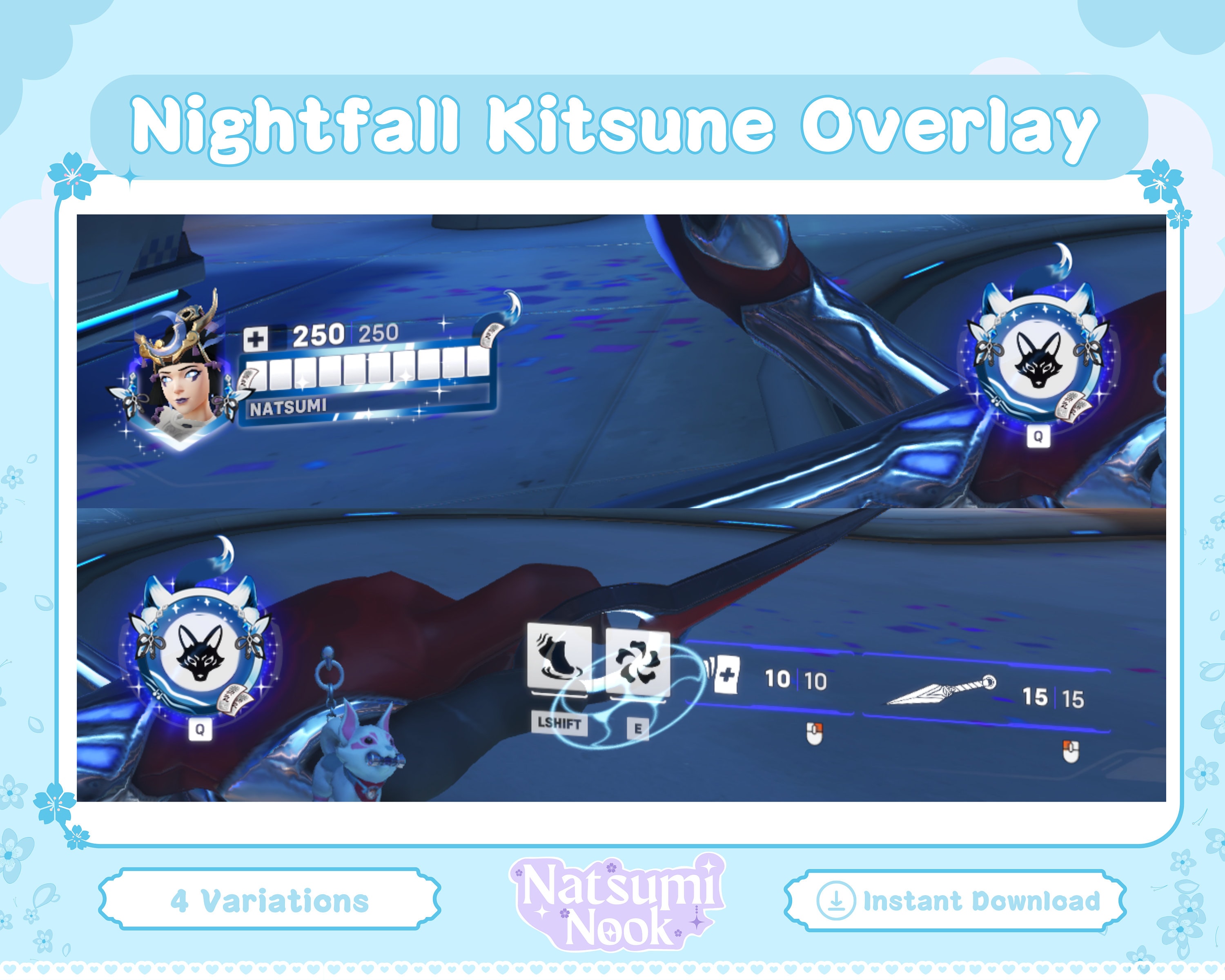 Nightfall Kitsune Overwatch Overlay HUD Customizable Overwatch 2 Game ...