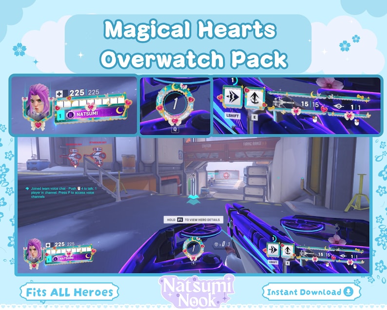 Magical Hearts Overwatch Stream Overlay 5-pack: Customizable HUD ...