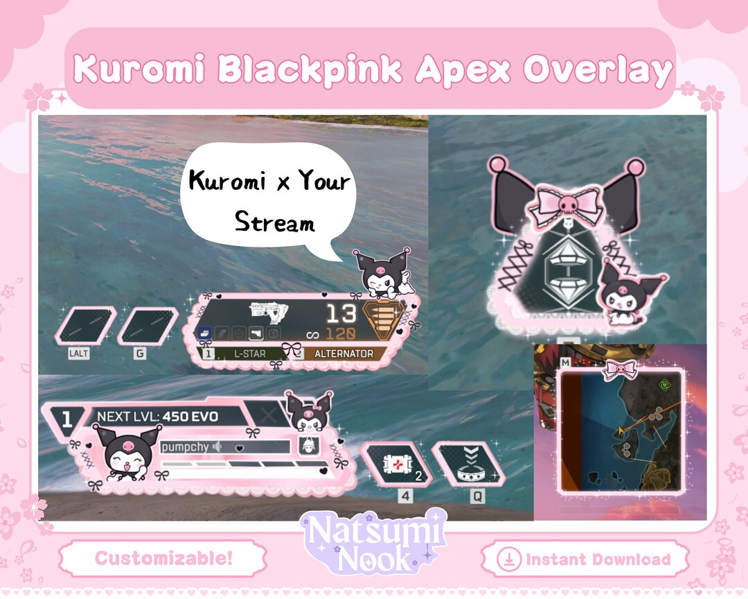 Kuro Blackpink Lace Apex Overlay | Apex Legends Overlay Stream | Apex ...