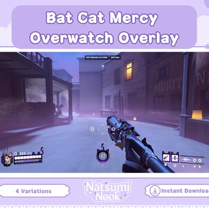 Bat Cat Mercy Overwatch Overlay | HUD Customizable Overwatch 2 Game ...