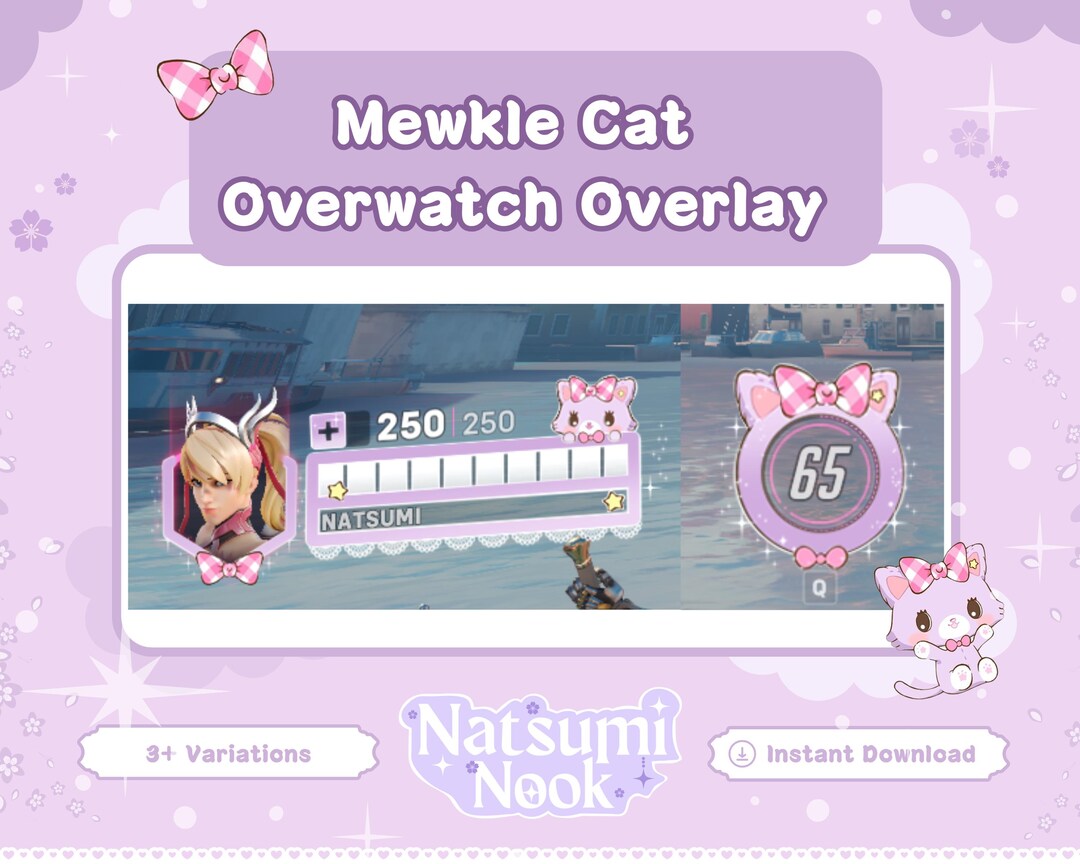 Mewkle Cat Magical Overwatch Overlay | HUD Customizable Overwatch 2 ...