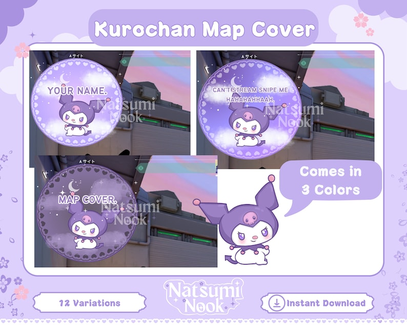 Personalized Kurochan Valorant Map Cover Moon Purple Stream Overlay ...